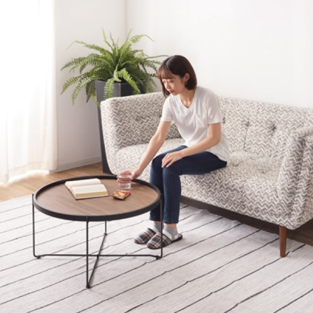 東谷 Round ラウンド トレーテーブルL ブラウン CIR-502BR｜うさマート