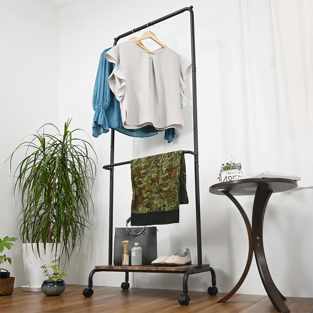 フクダクラフト キャスター付き2段ハンガー HS-C170 VBR｜うさマートジャパンサービス株式会社の総合通販サイトうさマート